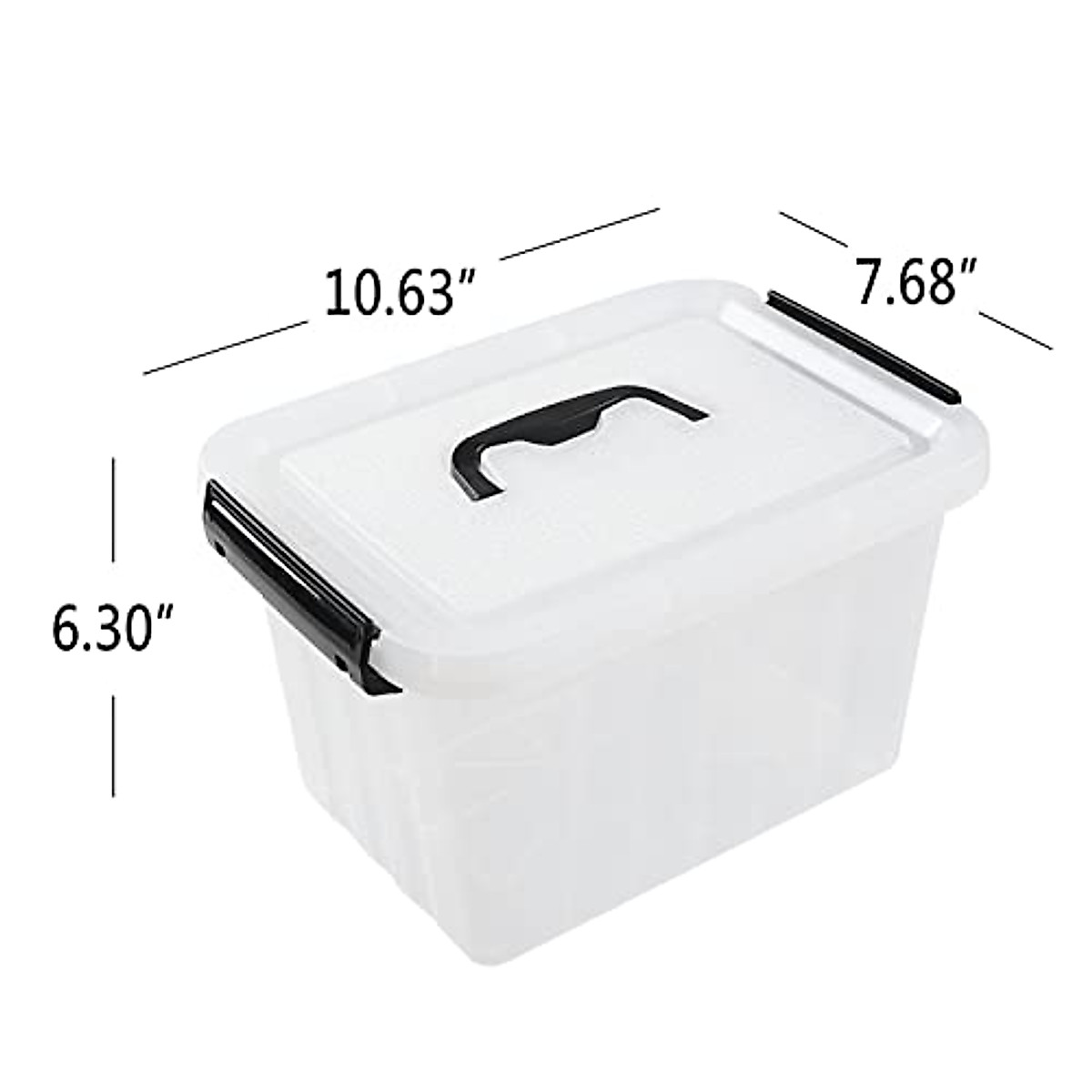 Sandmovie 8 Quart Clear Plastic Storage Bins with Lids, 6 Packs