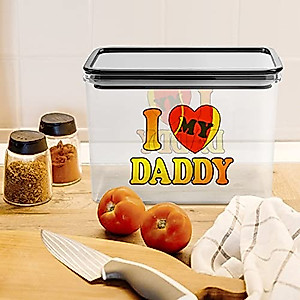 I Love My Daddy Storage Box Plastic Food Organizer Container Canisters with Lid for Kitchen