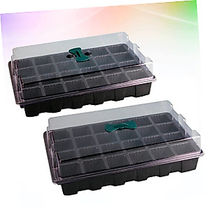 GANAZONO 4 Sets 24 Starting Planter Microgreens Tray Starter Tray Plant Starting Trays Growing Tray Garden Propagator Greenhouse Grow Trays Miniature Kits Germination Pot Vegetable
