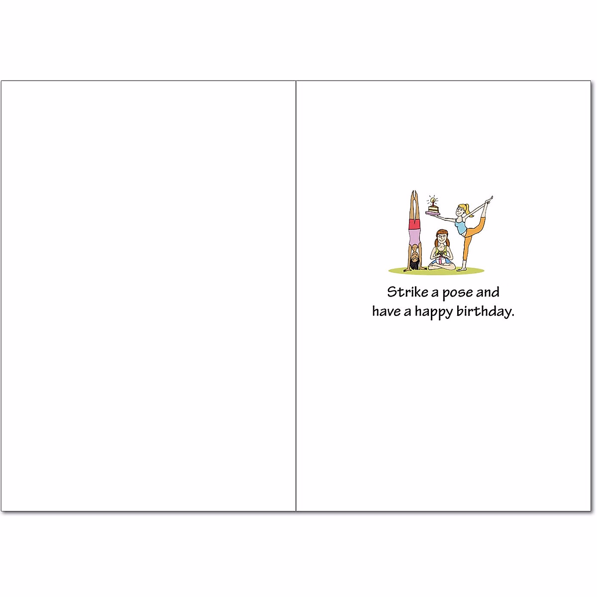 NobleWorks 4397 Birthday Yoga Funny Birthday Card with Envelope