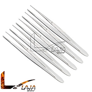 Laja Imports Set Of 5 Disecting Disection Science Lab Tweezers Forceps 'Splinter (Fine Point 3.5") for Educational Use