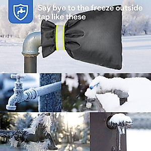 DELUX Outdoor Faucet Covers 2 Pack for Winter 9.05" H X 6.89" W, Outside Garden Faucet Socks for Freeze Protection, Reusable Waterproof Insulated Spigot Cover（Thicker）