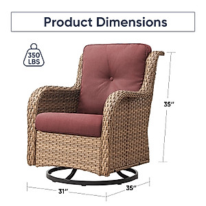 moosprr Swivel Rocker Patio Chairs：2 Pieces Patio Swivel Rocker Chair with Wicker Armrests Patio Swivel Rocking Chairs Outdoor Swivel Rocker Patio Chairs