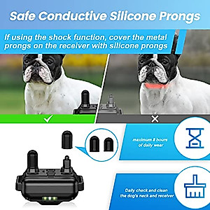Dog Training Collar with 7 Training Modes, 2600Ft Remote Electronic Dog Shock Collar, Electric Shock Collar for Small Medium Large Dogs (Black Green)