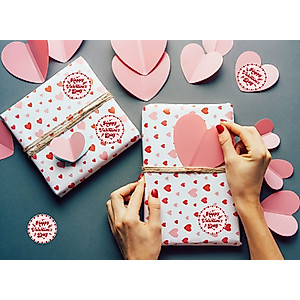 FaCraft Happy Valentines Day Stickers Round Valentine Labels 1.5" Valentine's Day Gift Stickers Label Sticker for Envelope Seals Card Boxes Valentine Gift Wrap Valentine's Day Decorations