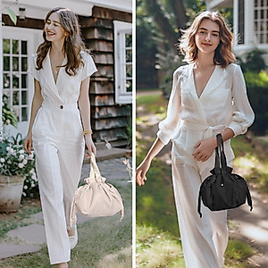 MEXS Lunch Bag for Women Reusable Drawstring Insulated Lunch Box Stain-Resistant Large Cinch Closure Lunch Bags for Work Office