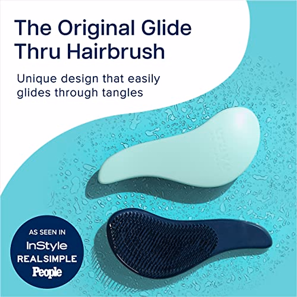 Crave Naturals Glide Thru Detangling Hair Brush for Adults & Kids Hair - Detangler Brush for Natural, Curly, Straight, Wet or Dry Hair - Hairbrush for Men & Women - 1 Pack - Turquoise