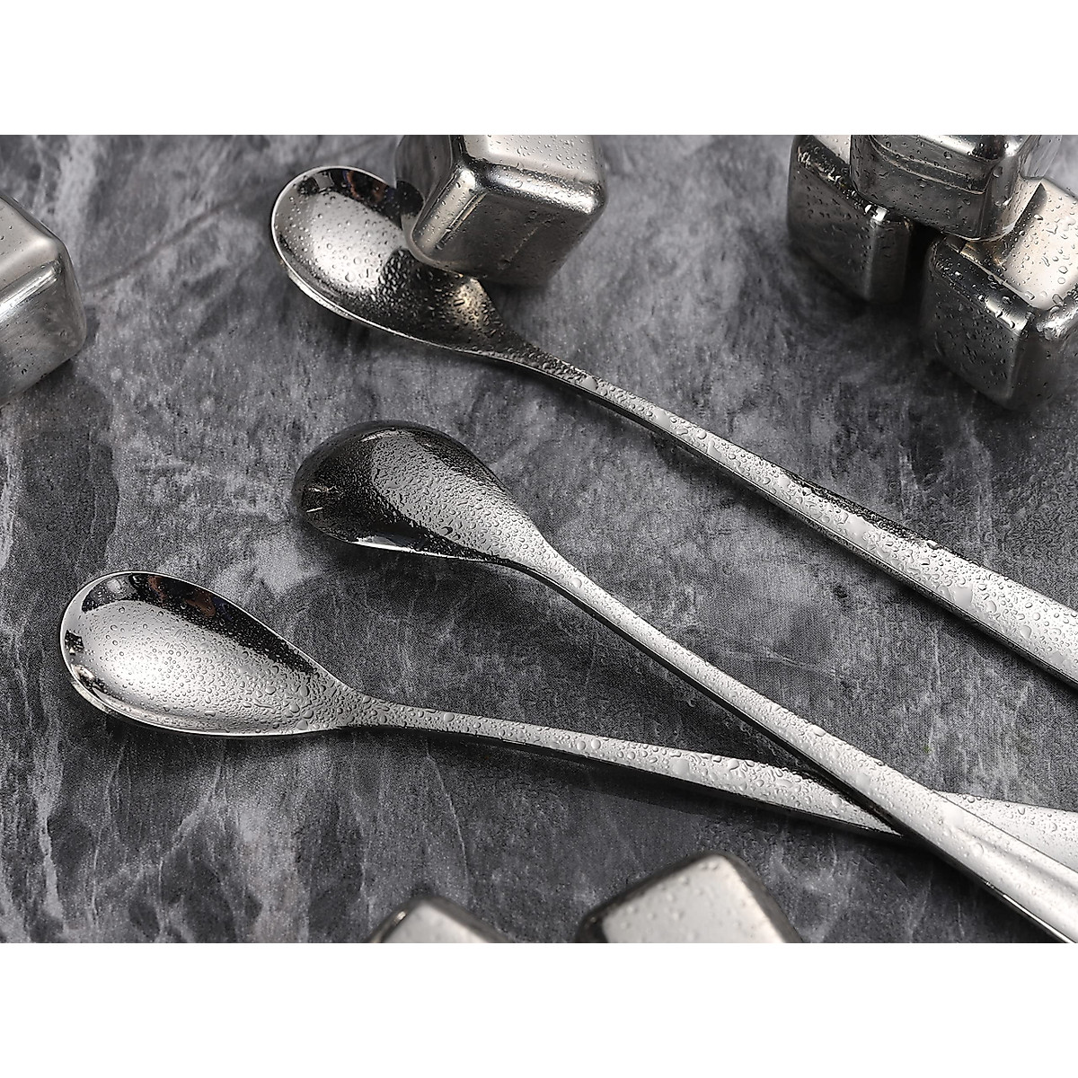 Iced Tea Spoons Set of 6 Stainless Steel Coffee Stirring Spoons Cocktail stir sticks Spoons Ice Cream Spoons with Long Handle