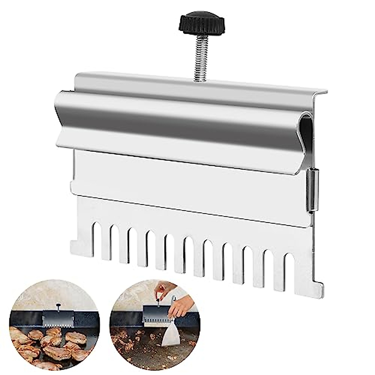 Petrirufun Universal Rear Grease Gate, Stainless Steel Food Mesh Screen for Blackstone, for Flame King Flat Top Griddle and Other Grill, Grill Accessories Block Food from Falling Into Grease Trap