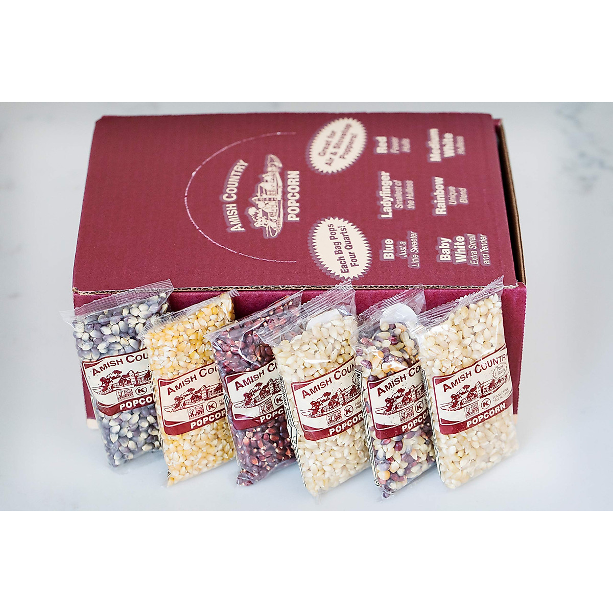 Amish Country Popcorn | 30-4 oz Bags | Popcorn Kernel Variety Set | Old Fashioned, Non-GMO and Gluten Free