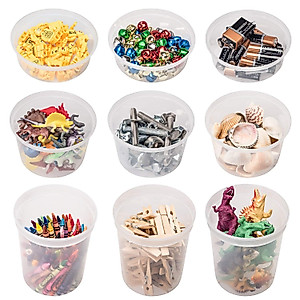 DuraHome Food Storage Containers with Lids 8oz, 16oz, 32oz Freezer Deli Cups Combo Pack, 44 Sets BPA-Free Leakproof Round Clear Takeout Container Meal Prep Microwavable, Airtight Lids (Mixed Sizes)