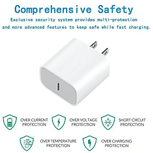 iPhone 15 Charger 20W USB C Charger for iPhone 15/15 Plus/Pro Max, iPad Pro 12.9/11 inch, iPad Air 5th/4th, iPad 10th, 2Pack PD Fast Charger Block with 6.6FT Long USB C to C Cable