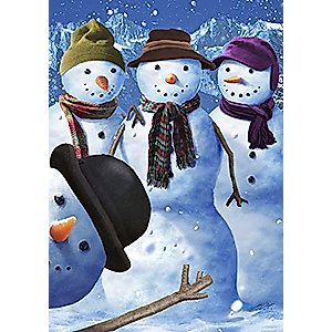 Toland Home Garden 12x18 Inch Double Sided Garden Flag Winter Flag, Snowman Photobomb Winter Garden Flag House Flag For Outdoor Yard Decoration
