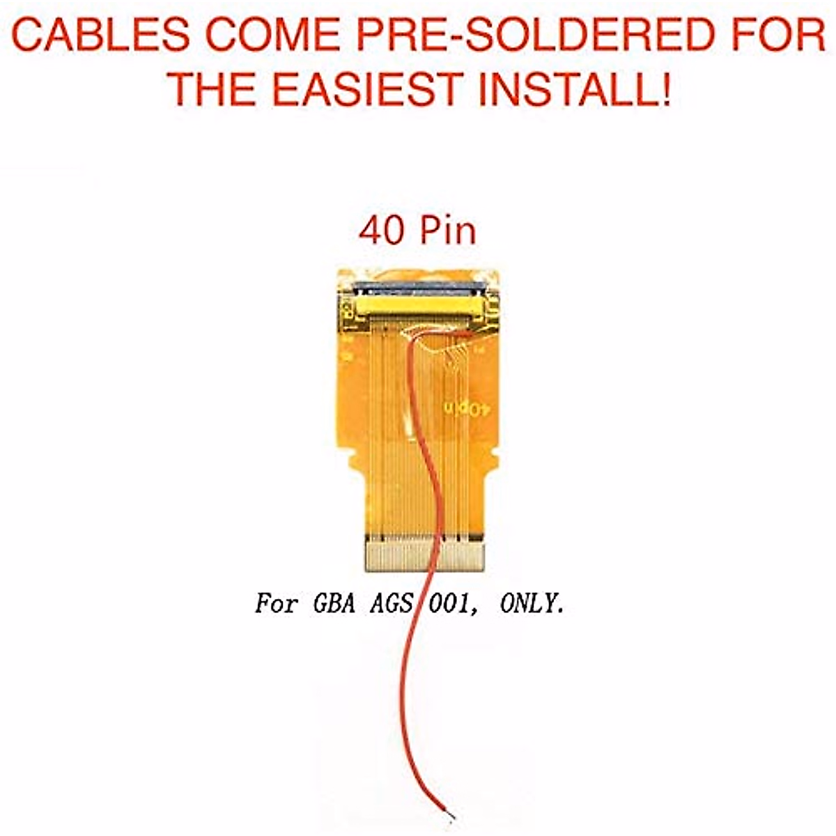 40 PIN Ribbon Cable Frontlight Frontlit Adapter for Nintendo Game Boy Advance GBA AGS 001 (NOT for GBA AGS 101)