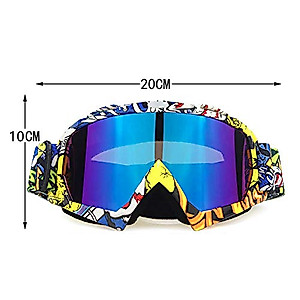 DPLUS Motorcycle Goggles Cycling Goggles Dirt Bike ATV Goggles Anti-UV Adjustable Riding Offroad Protective Combat Tactical Military Goggles for Men Women (White)