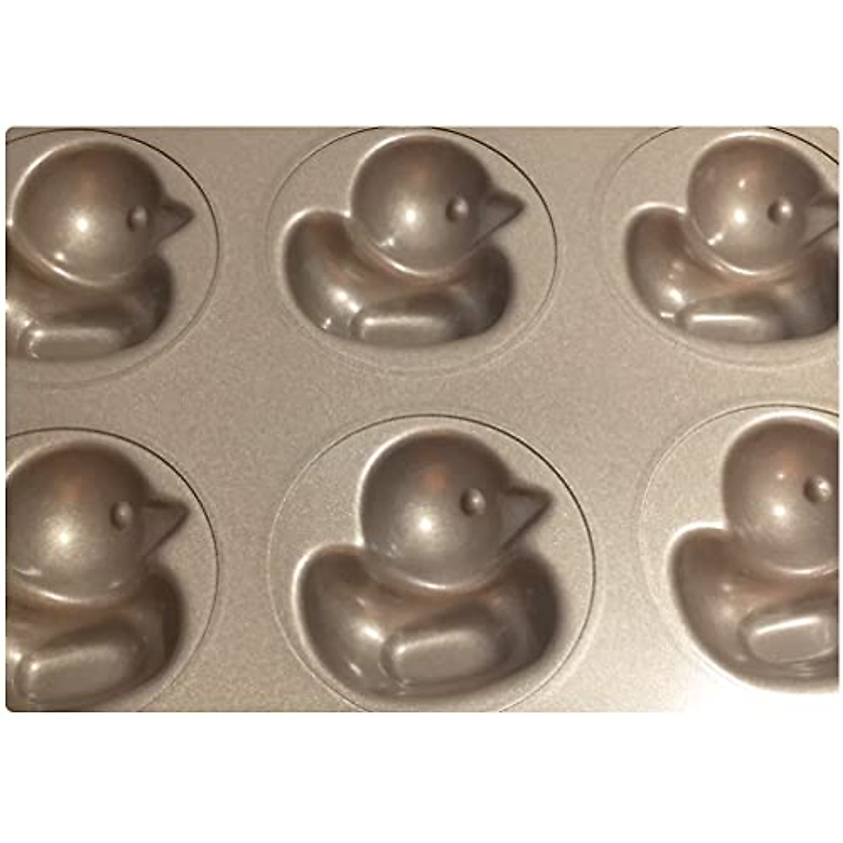 PALPLUS Duck Bird Shape Pans for Baking 6-Cavity Cake Pan Non-Stick Bake-ware Mold for Oven Baking Champagne Gold For Baking Decorating