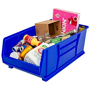 Akro-Mils 30293 Super-Size AkroBin Heavy Duty Stackable Storage Bin Plastic Container, (30-Inch L x 16-Inch W x 11-Inch H), Blue, (1-Pack)