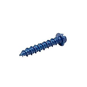 Wej-It Wej-Con Concrete Screws,1022 Heat Treated Carbon Steel, Blue R-Blocker Finish (3/16" x 1-1/4", Hex Head)