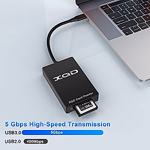 USB C XQD Card Reader, 5Gbps Type C XQD Memory Card Reader Compatible with Sony G/M Series USB Mark XQD Card, Lexar 2933x/1400x USB Mark XQD Card for Android/Windows/Mac OS/Linux/iPhone 16 15