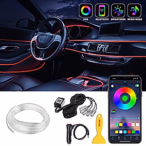 Remote Car LED Strip Lights, Multicolor Interior Car Lights,16 Million Colors 5 in 1 Ambient Lighting Kit with 236 inches Fiber Optic, Function and Wireless APP Control (5 in 1 APP)