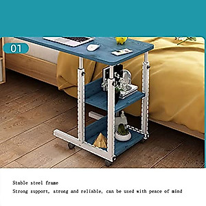 COTCLO Learn Office Computer Table Overbed Table Office Portable Mobile with 4 Locking Wheels Laptop Computer Desk Height Adjustable Mobile Table for Multi-Purpose Usages (Size : 80 * 40cm)