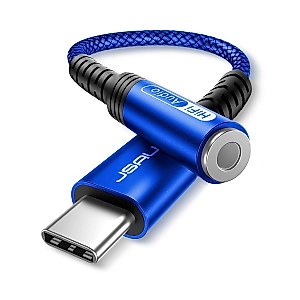 USB Type C to 3.5mm Female Headphone Jack Adapter, JSAUX USB C to Aux Audio Dongle Cable Cord Compatible with iPhone 15 Pro Max/15 Pro/15 Plus, Samsung Galaxy S23/S22/S21 Ultra, iPad Pro, Pixel (Blue)