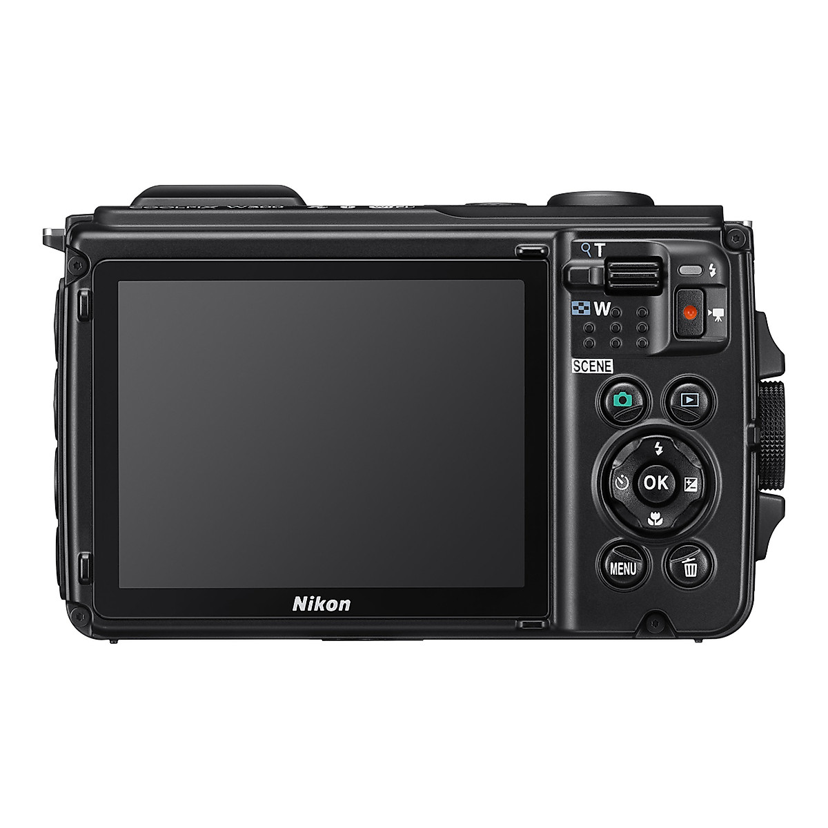 Nikon W300 Waterproof Underwater Digital Camera with TFT LCD, 3in, Black (26523) (Renewed)