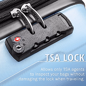 Merax Luggage Sets 2 piece Carry on Luggage Suitcase Sets of 2, Hard Case Luggage Expandable with Spinner Wheels (Baby Blue 2-Piece (20/28))