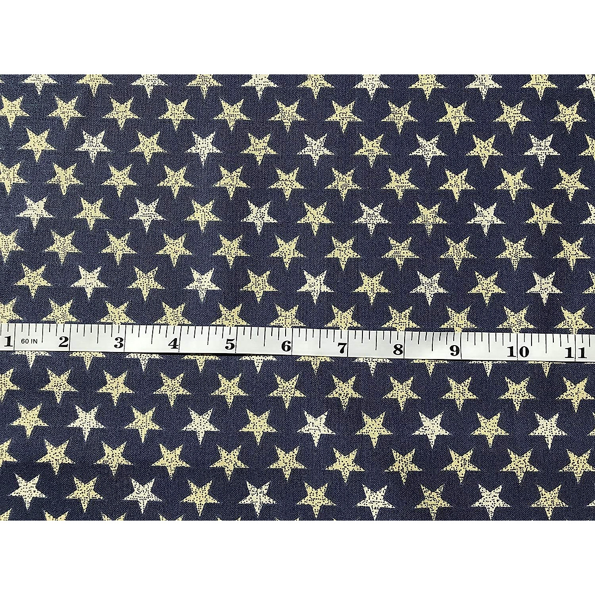 American Patriotic Patriotism 4th of July Celebration Red White Blue 100% Cotton Sewing Fabric fat quarters Size: 1/4 Yard or Fat Quarter 18” L x 21.5-22” W (Rustic Mini Stars on Navy)