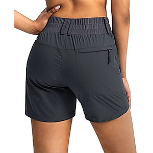 Viodia Women's 5" Hiking Golf Shorts with Pockets High Waist Stretch Cargo Short Shorts for Women Casual Summer Walking Steel Grey