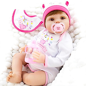 Milidool Reborn Baby Dolls Girl 22 inch Realistic Newborn Baby Girls Lifelike Weighted Baby Girl Dolls Lifelike Baby Toddler Doll with Owl Toy Gifts Set for Kids 3 Year Old