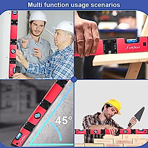 Fulljion Foldable Level, Multi-function Level Measuring Tool,28 Inch Magnetic Level tool with Easy to Read Level Bubbles,Precise Leveling Drop-proof Construction Tool for Carpenters,Woodworkers,Homes