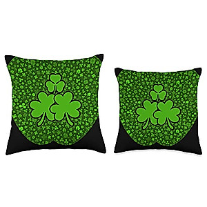 St. Patricks Day Shamrock Clover Lips Paddys Day Patricks Shamrock Clover Lips St. Patty Paddys Day Throw Pillow, 18x18, Multicolor