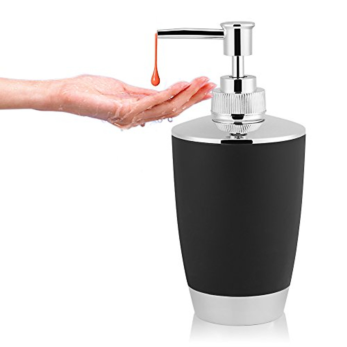 Black Bathroom Accessories Set Bathroom Accessory Set, Plastic Bathroom Décor Set 4-Piece Bathroom Accessories Toothbrush Holder Set Including Soap Dispenser Toothbrush Holder Tumbler Soap Dishes for