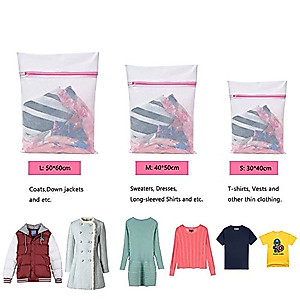 HONBAY Set of 3 Mesh Laundry Bags for Lingerie Socks Pantyhose Baby Clothes and Stuffed Toys Used in Both Washing Machine and Dryer Coarse Mesh Zippered Bags (1 Large 1 Medium 1 Small)