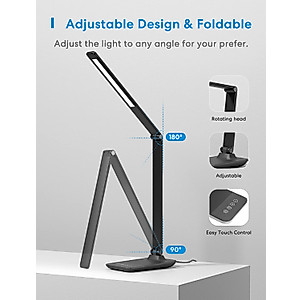 meross Smart Led Desk Lamp, Metal WiFi Lamps Support Apple HomeKit, Alexa and Google Home, Dimmable 2800K-6000K, Timer Schedule, Remote Control, 54 Eye-Caring LEDs Foldable Light for Home Office, 10W