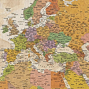 Close Up World map XXL Poster Vintage 2018- MAPS in Minutes® (55"x39")