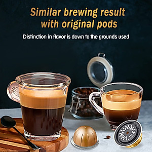 CAPMESSO Reusable Coffee Capsule Lids for Reusable Nespresso Pods Vertuo, Food Grade Silicone Caps for Any Sizes of Refillable Vertuo Pods with Scoop and Brush(3PCS Silicone Caps)