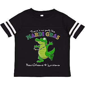 inktastic There's No Party Like Mardi Gras-Alligator Toddler T-Shirt 2T Football Black and White 28104