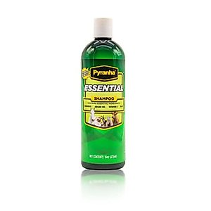 Pyranha Essential Shampoo - With Geraniol, Argain Oil, Vitamin E, Coconut Oil, and Aloe Vera - Die & Paraben Free, Long Lasting Smell, Biodegradable - Shampoo for Horse, Dogs, Cats, and more - 16 OZ