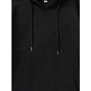 COZYEASE Men's Y2K Graphic Hoodies Oversized Vintage Sweatshirts Long Sleeve Slogan Letter Drawstring Streetwear Black L