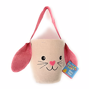 Greenbrier Fabric Bunny Easter Basket (Pink)