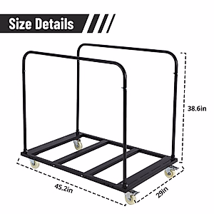 Folding Table Cart Rack, 1500 LBS Panel Dolly Cart with 5" Swivel Casters, 10 Table Capacity, Heavy-Duty Drywall Sheet Cart, Handling Wall Panel, Sheetrock, Lumber for Garage, Home, Warehouse