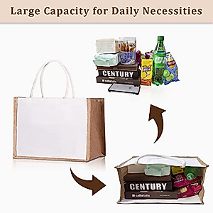 Lebenikon Jute Bag 6 Pack Burlap Tote Bags with Handles Large Jute Tote Bag In Bulk Jute Bags Full Gusset for Women for Bridesmaid Gifts for Wedding Gift Travel DIY Beach Shopping Mothers Day Bag