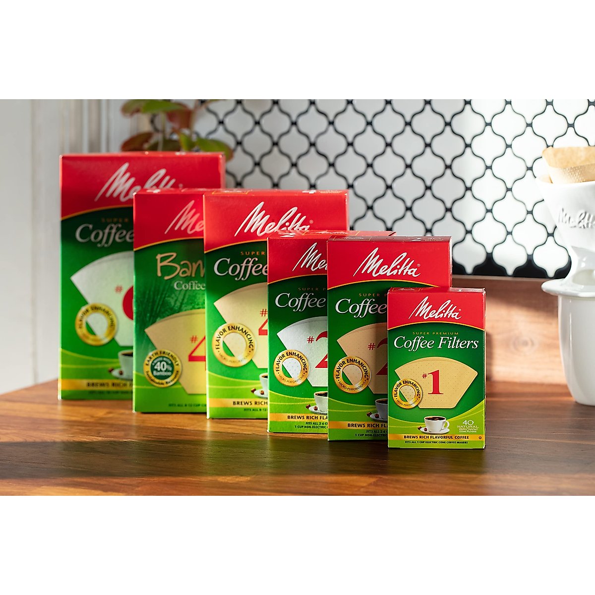 Melitta 4 Cone Coffee Filters, Bamboo, 80 Count (Pack of 6) 480 Total Filters Count - Packaging May Vary