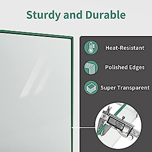 PIZZELLO Fire Pit Wind Guard 31.5 x 13.8 x 4 inch Rectangular Tempered Glass Wind Guard with Aluminum Corner Bracket