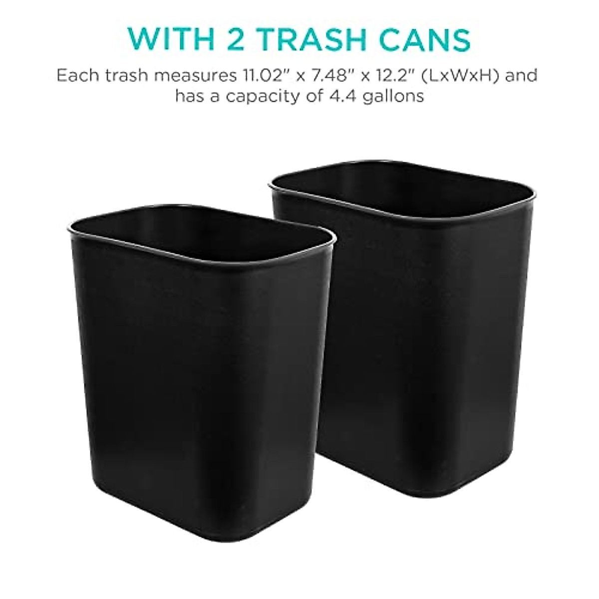 LMRSTOO Pull Out Trash Drawer Stainless Steel with 2 4.4 Gallon Trash Cans 19.7" D x 13.5" W x 19.3" H,Built-in Roll Out Outdoor/Indoor Kitchen BBQ Island Trash Bin Storage