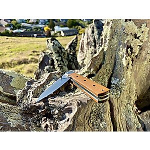 Herbertz Germany Extremely Sharp Pocket Folding Kitchen Chef Knife Paring Utility Knife Natural Rosewood 440 Stainless Steel Japanese Style