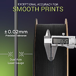 Polymaker PA6-CF Nylon Filament 1.75 Black, 500g Carbon Fiber Nylon Filament 1.75mm, Cardboard Spool - PolyMide PA6-CF Warp Free Nylon 3D Printer Filament