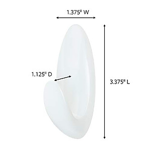 Command Bath Hook, Medium, Clear Frosted, 2-Hooks, 2-Medium Water Resistant Strips (BATH18-ES)